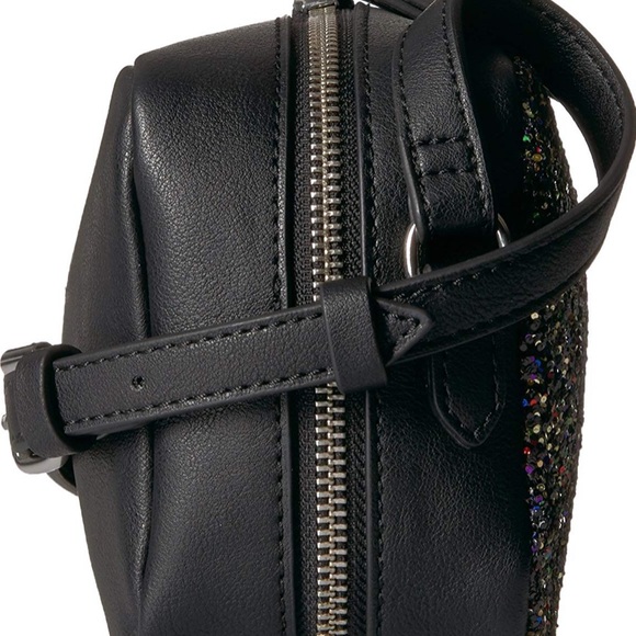 The Fix | Bags | The Fix Isabelle Black Glitter Small Crossbody Bag ...